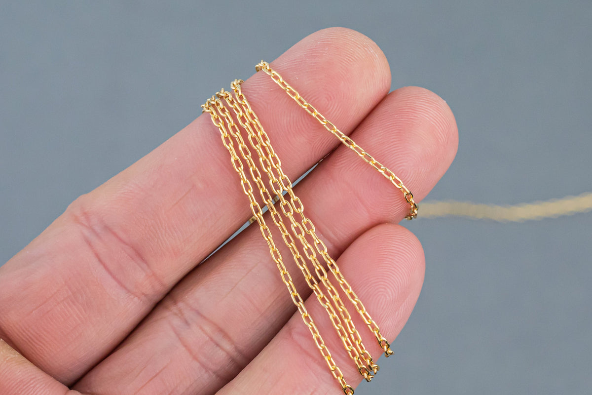 Gold Filled Heavy Rectangular Paper Chain, Gold Filled Paperclip chain ...