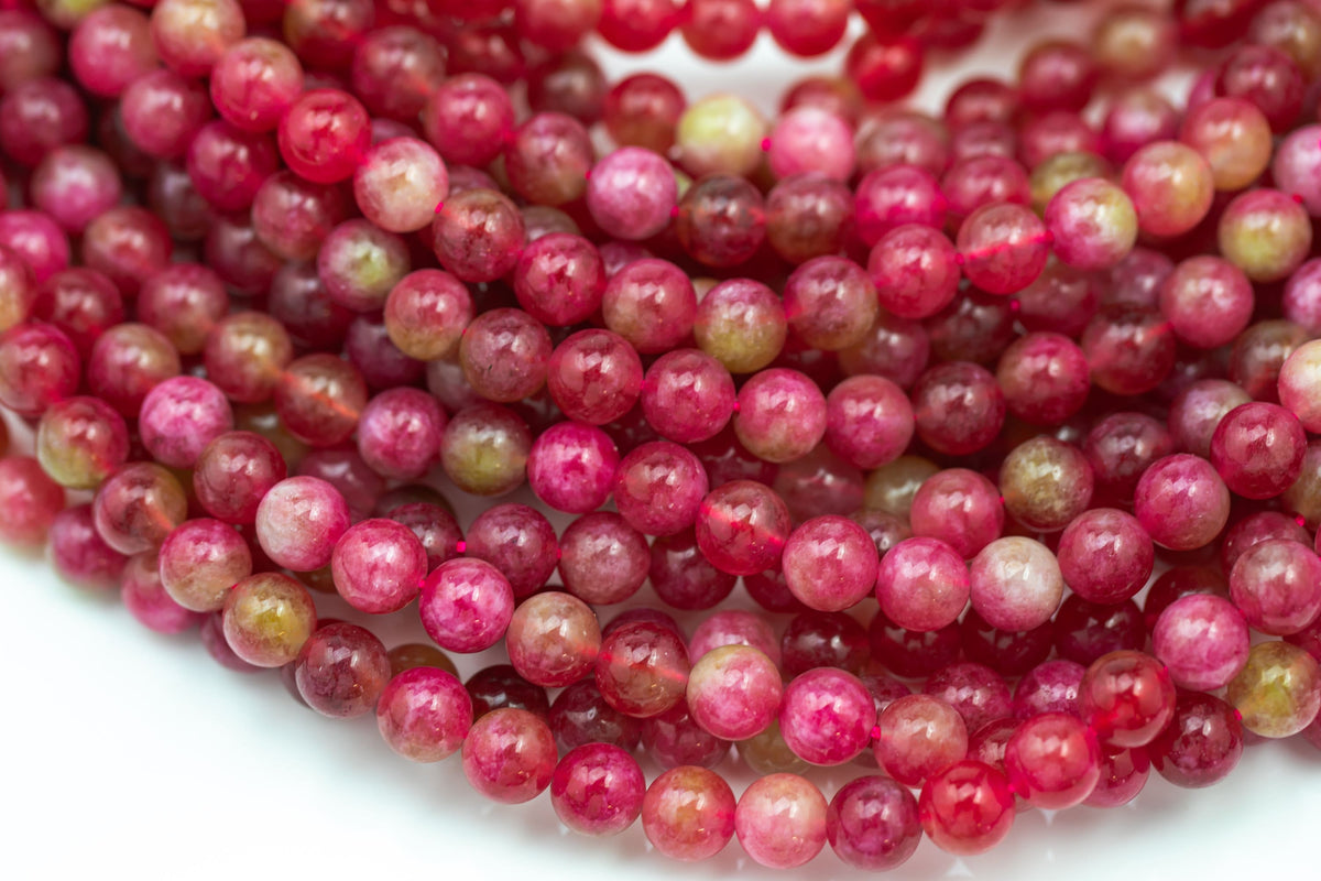 Raspberry Watermelon- JADE Smooth Round- 6mm 8mm 10mm 12mm-Full Strand ...