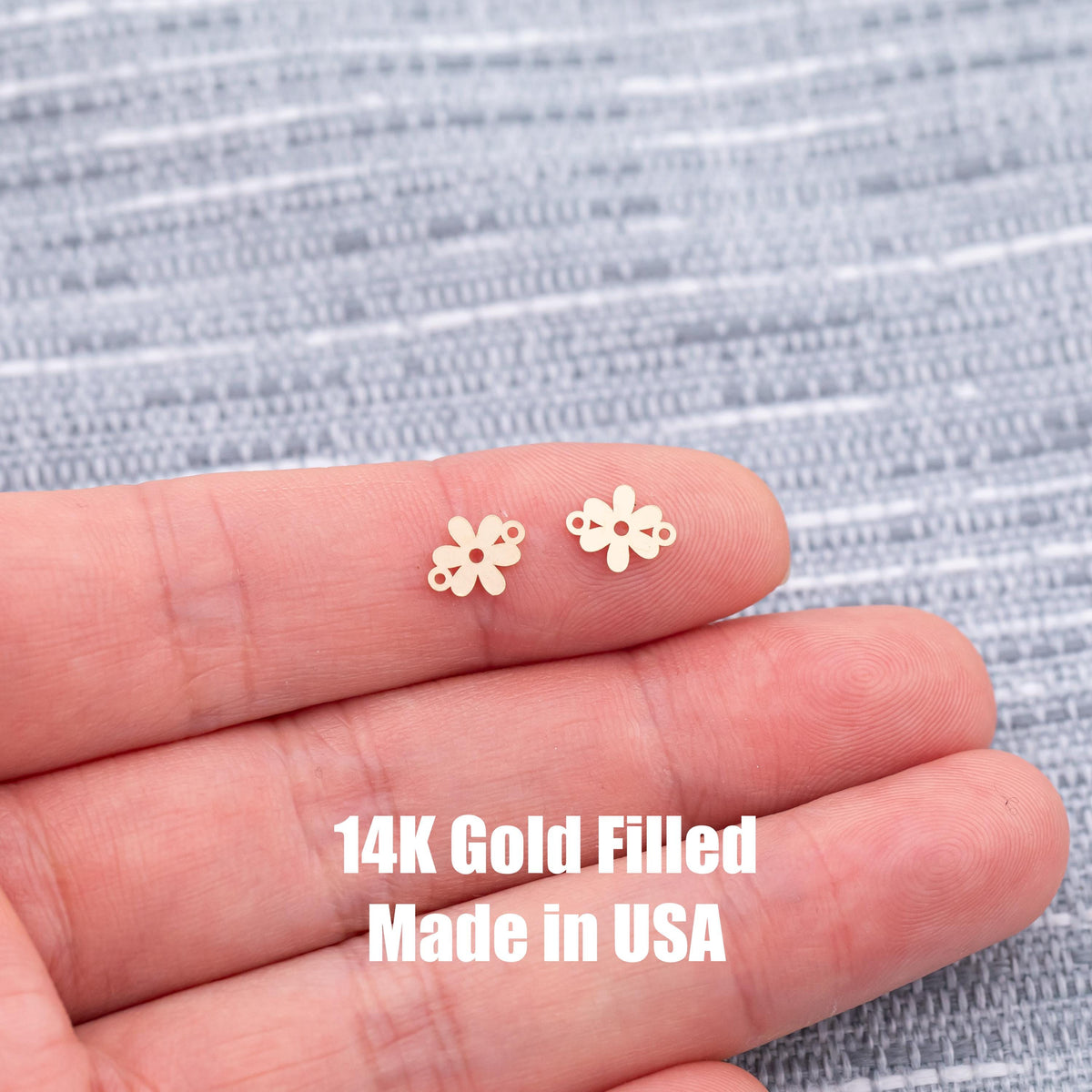 Gold Filled Daisy Connector Charm - Permanent Jewelry Connectors sterl ...