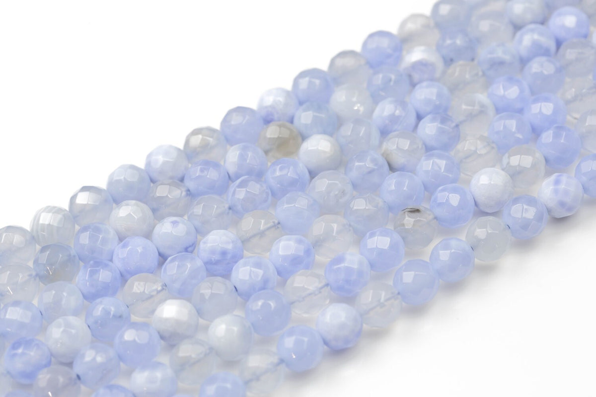 Natural Blue Laced Banded Fire Agate, High Quality in Faceted Round, 6 ...